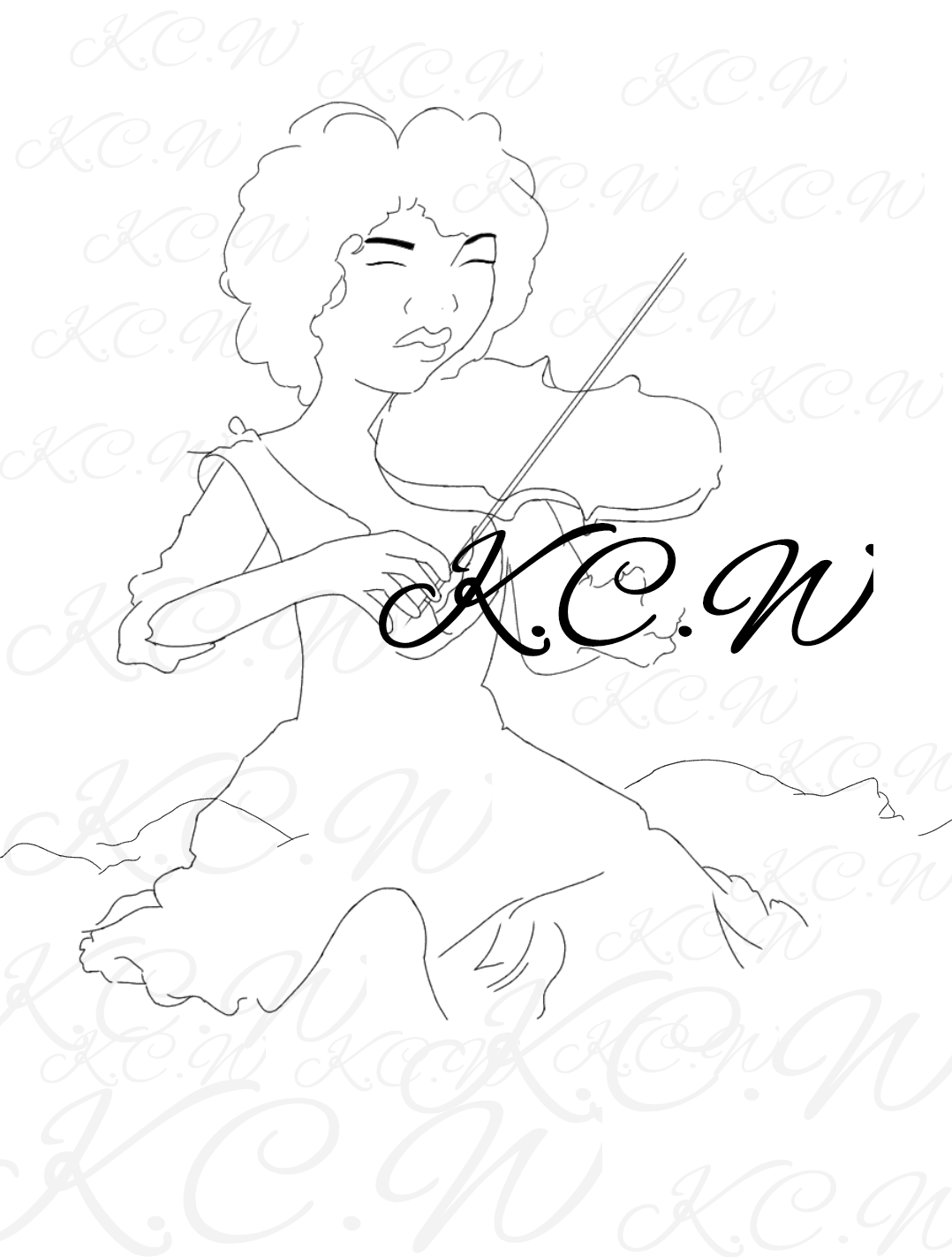 Girl playing the violin ️ (unfinished) - ibisPaint
