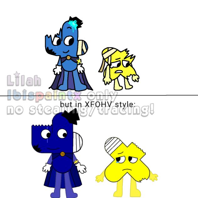 Bfdi x Forsaken AU (Four and X designs) - ibisPaint