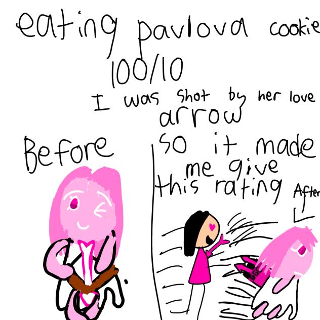 eating pavlova cookie - ibisPaint