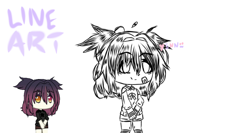 gacha life line art 1 - ibisPaint