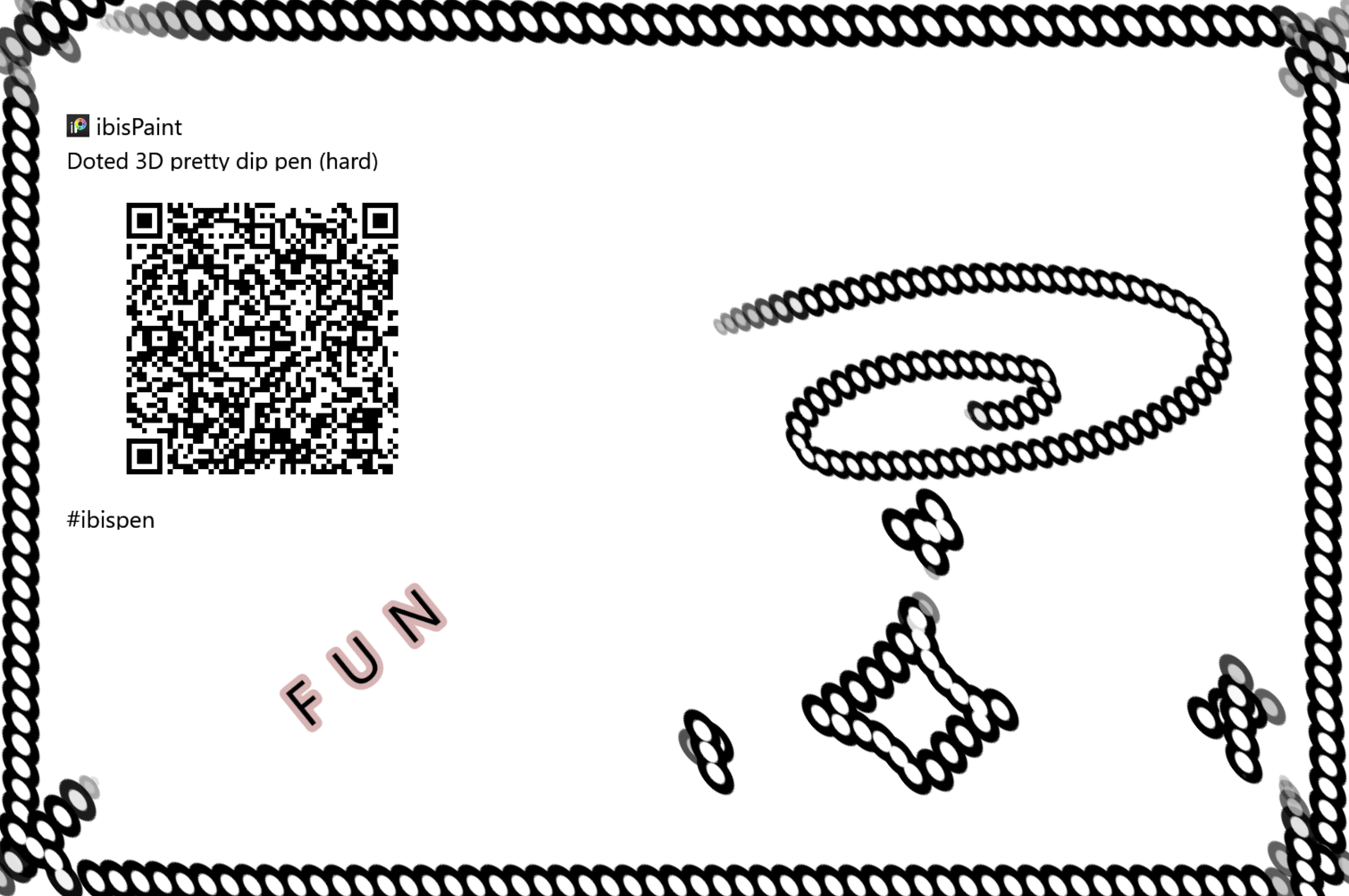 Dotted 3D pretty dip pen XD - ibisPaint