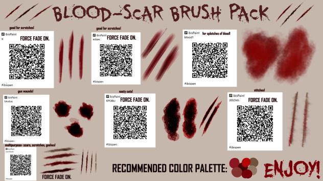 BLOOD AND SCAR BRUSH PACK - ibisPaint