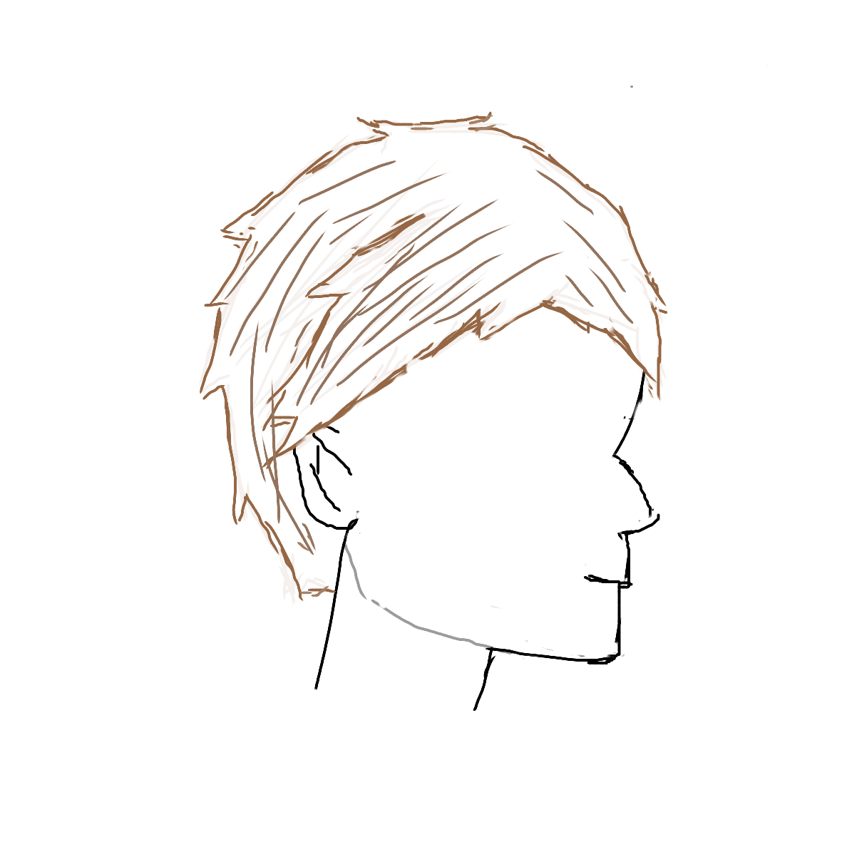 How to draw boy hair side view - ibisPaint