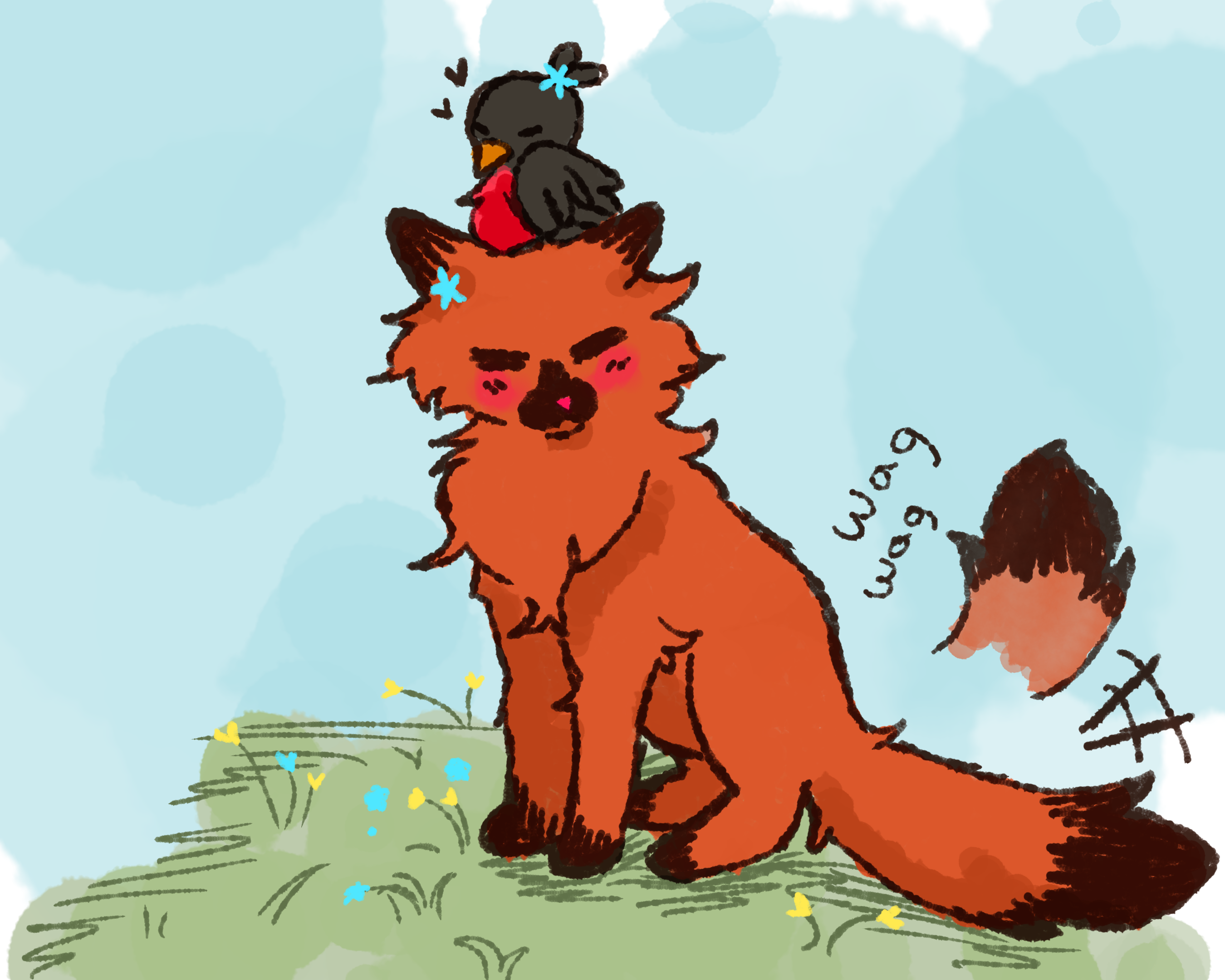 The Fox and the Blackbird - ibisPaint