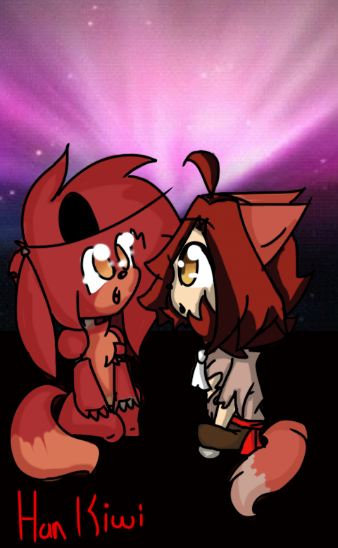 foxy & foxy - pole bear - chibi - ibisPaint