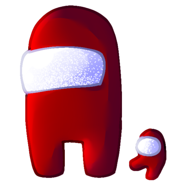 Red and their Mini Crewmate - ibisPaint