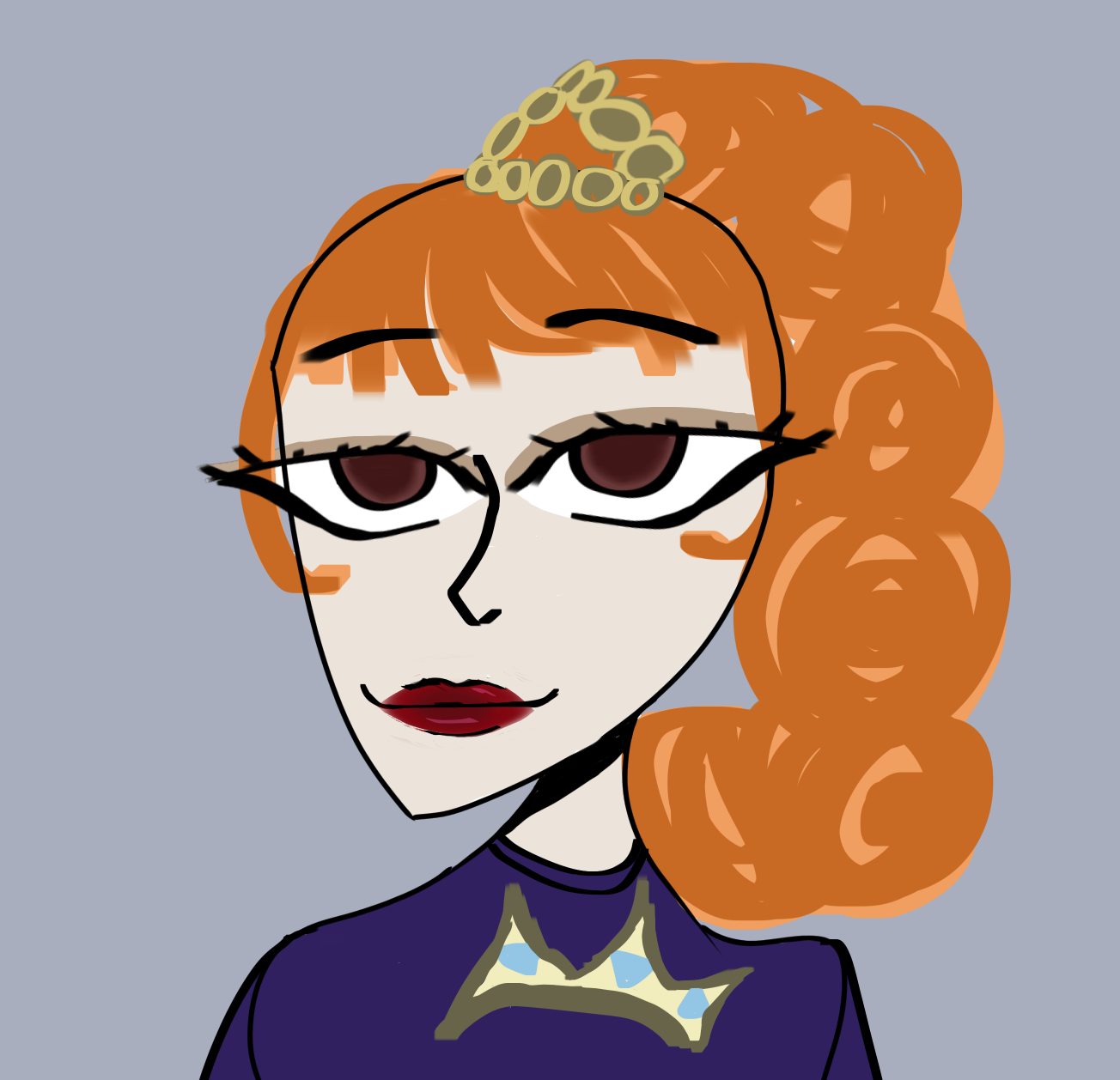 Cute redhead girl with bubble buns - ibisPaint