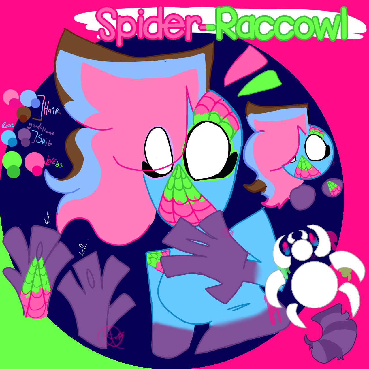 Spider-Raccowl references sheet - ibisPaint