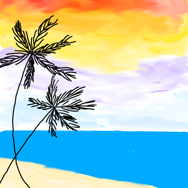 beach sunset - ibisPaint