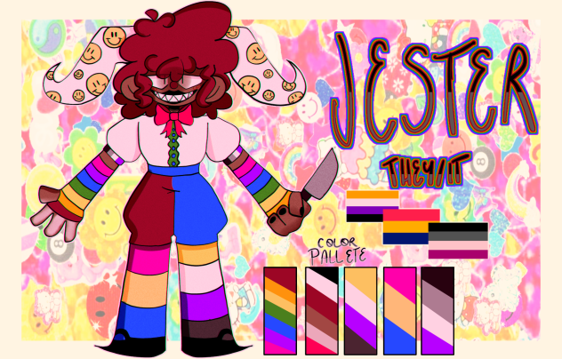 (TW ; CL0WNS AND KN1V3S) jester oc sheet - ibisPaint