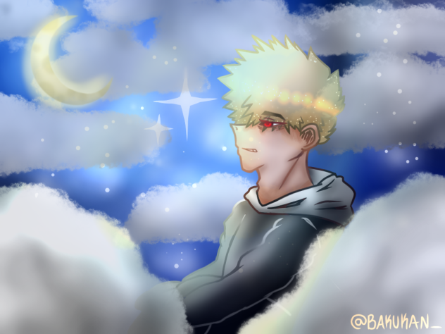 A sad cloudy stargazing night - ibisPaint