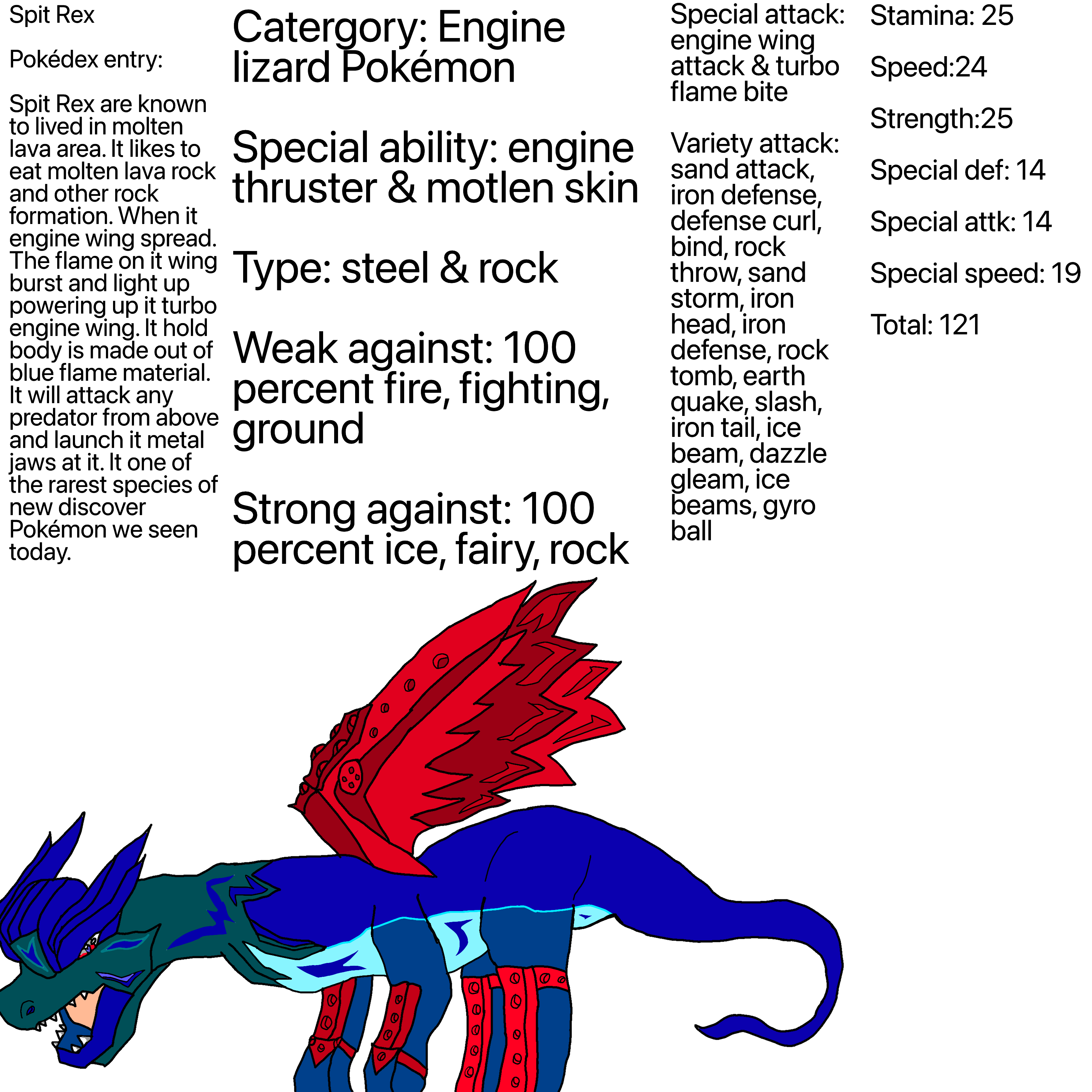 My spit Rex commission design drawing - ibisPaint