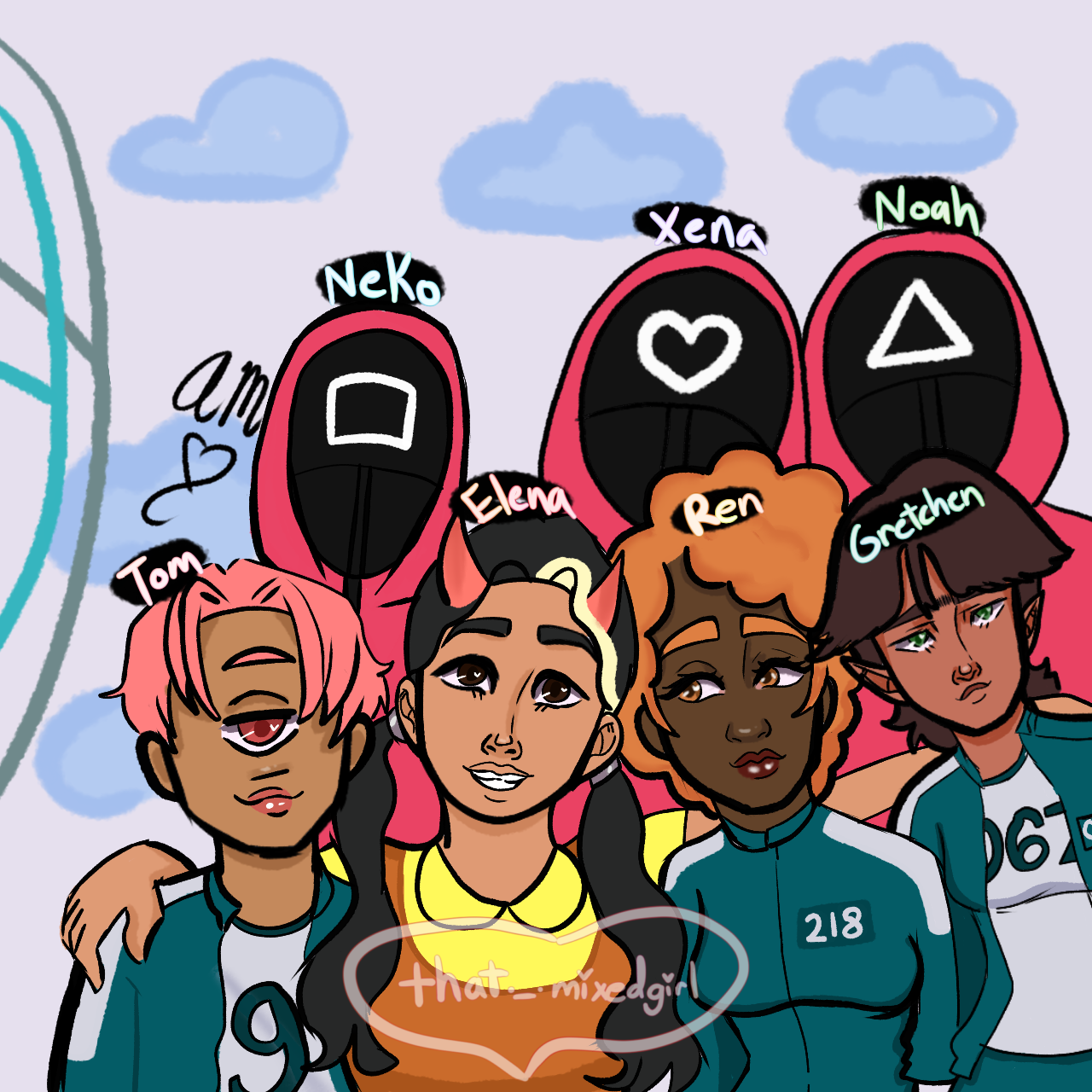 Squid Game as my ocs - ibisPaint