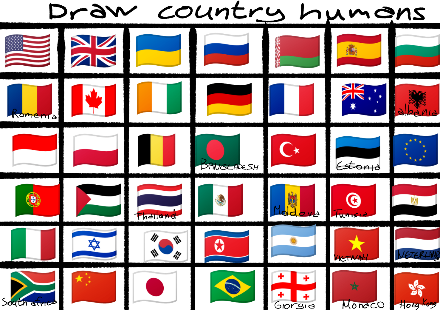 draw countyhumans - ibisPaint