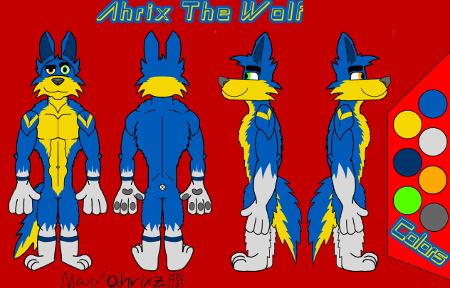 Ahrix The Wolf Reference Sheet - ibisPaint