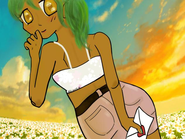 A Girl About to Give a Love Letter - ibisPaint