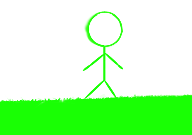 Green Stickman with grass - ibisPaint