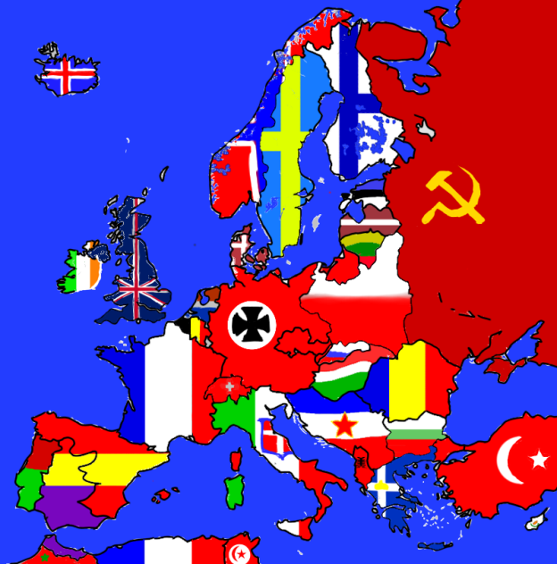 Flag map of Europe (1939) - ibisPaint