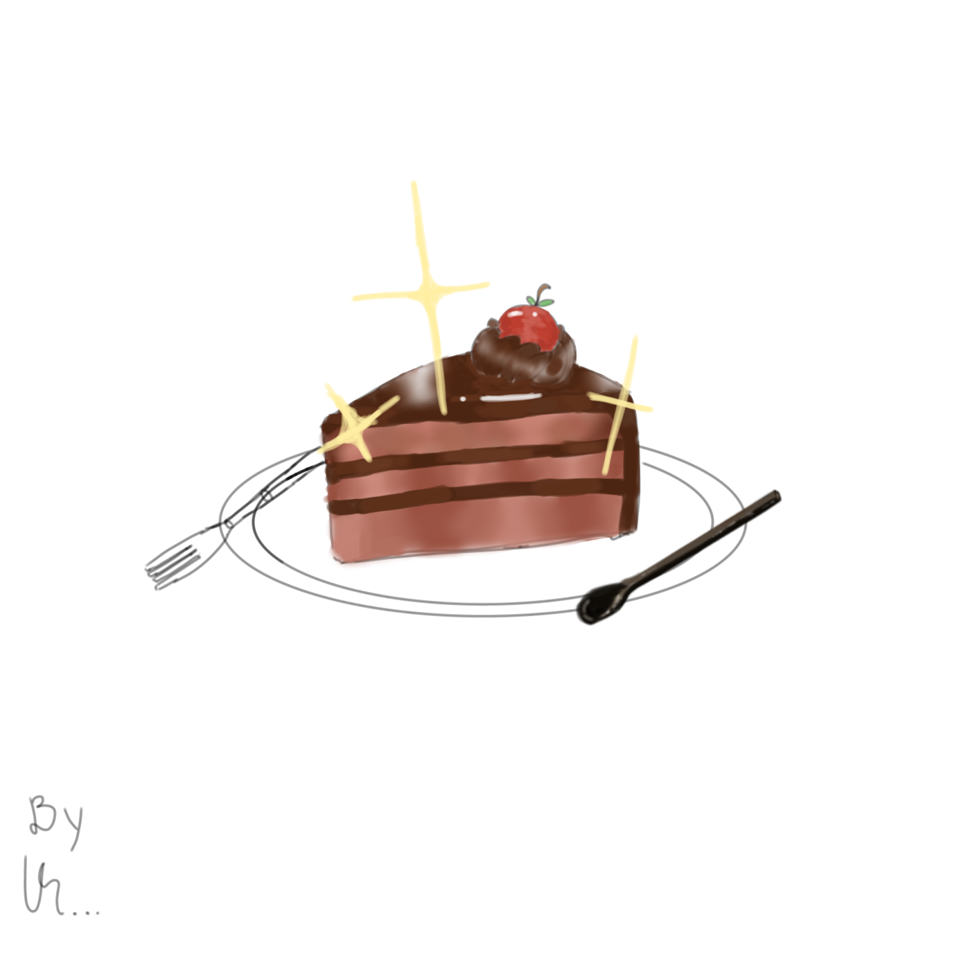 Chocolate cake - ibisPaint