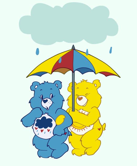 Grumpy and Funshine Bear - ibisPaint