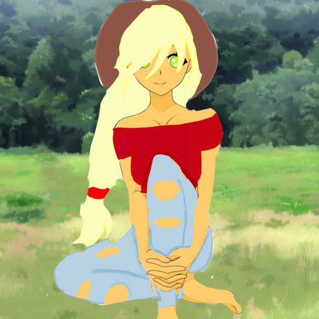 Applejack in a field - ibisPaint