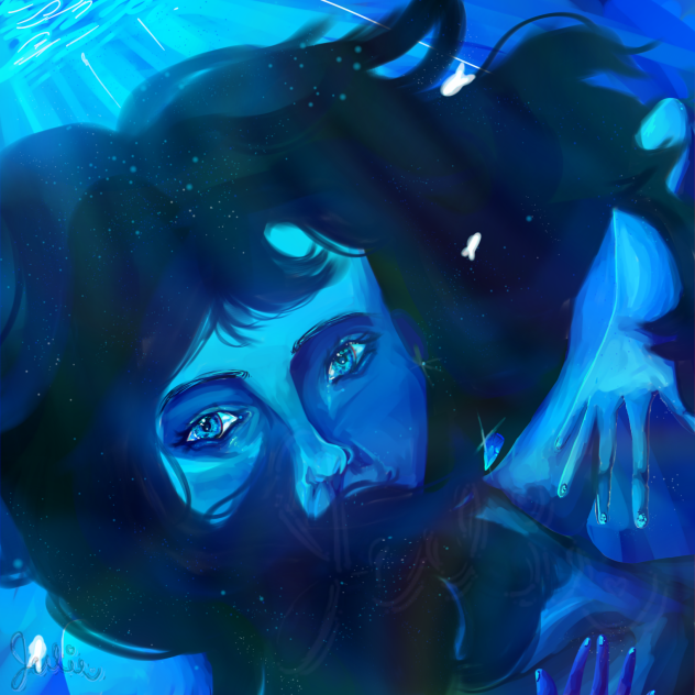 Blue Lights Underwater - ibisPaint