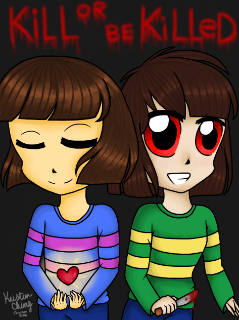 Frisk Chara Kill or Be Killed - ibisPaint