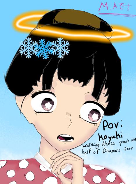 Koyuki watching Akaza - ibisPaint