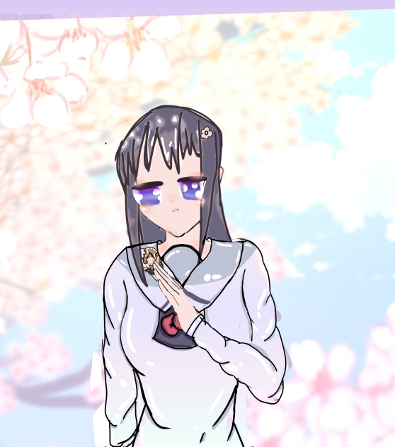 Eating next to a cherry blossom tree! - ibisPaint