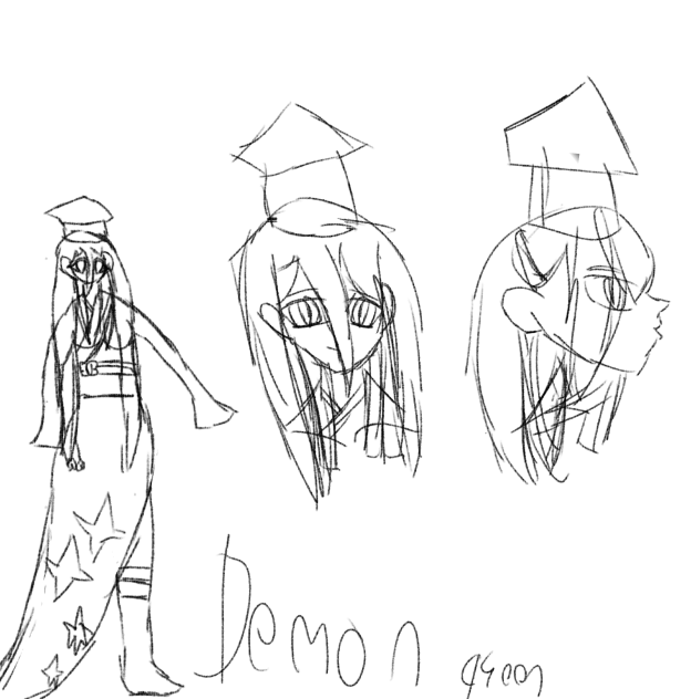 Demon queen oc full body side and front - ibisPaint
