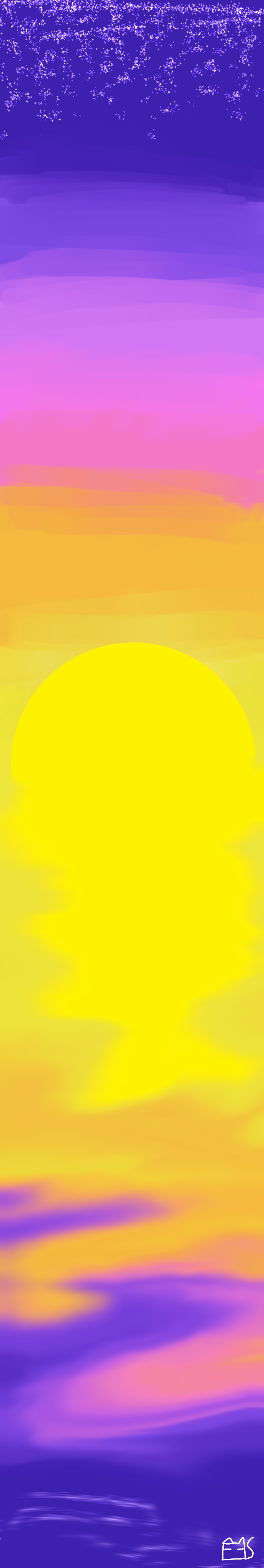 sunset in the sea - ibisPaint