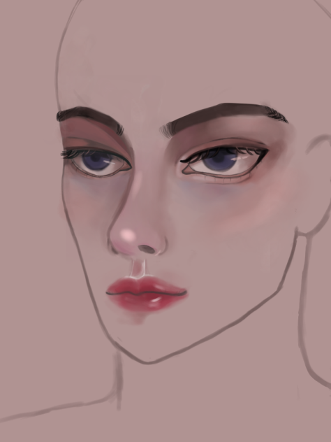 Face with no hair - ibisPaint