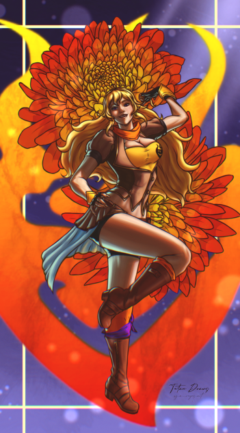 I Burn! ~ Yang XiaoLong 💛🔥 ~ RWBY Fanart - ibisPaint