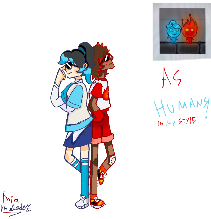 Fireboy and Watergirl as humans! - ibisPaint