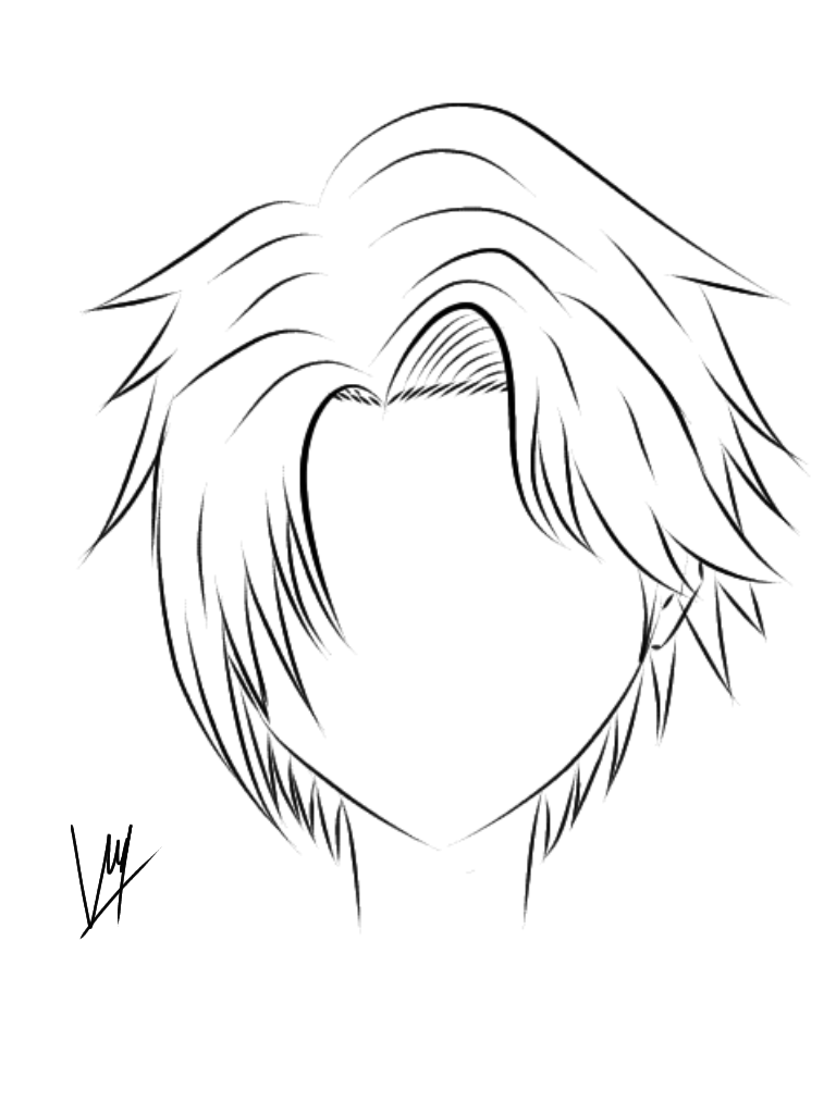 Model rambut anime boy - ibisPaint