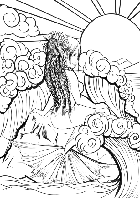 Resting mermaid - ibisPaint