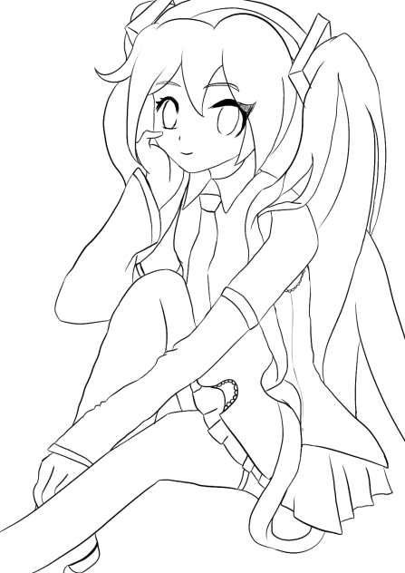 Hatsune Miku Line art - ibisPaint