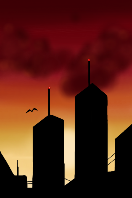 city skyline - ibisPaint