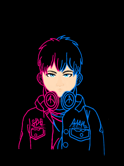 a dashing boy with headphones - ibisPaint