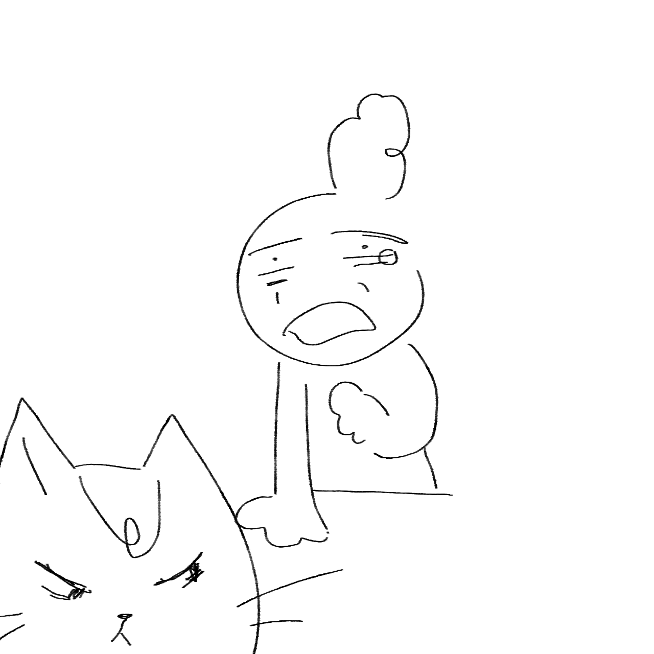 Pov, your cat jumps pff youre lap - ibisPaint