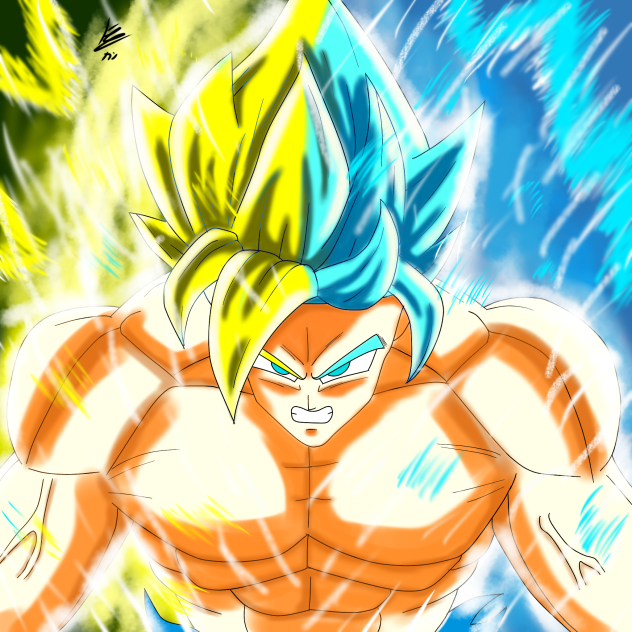 Drawing Goku Super Saiyan & Blue - ibisPaint