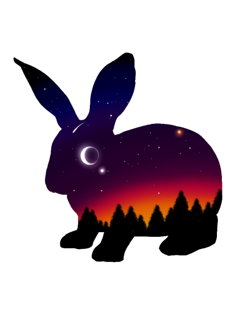 Sunset Bunny Silhouette 🐇 - ibisPaint