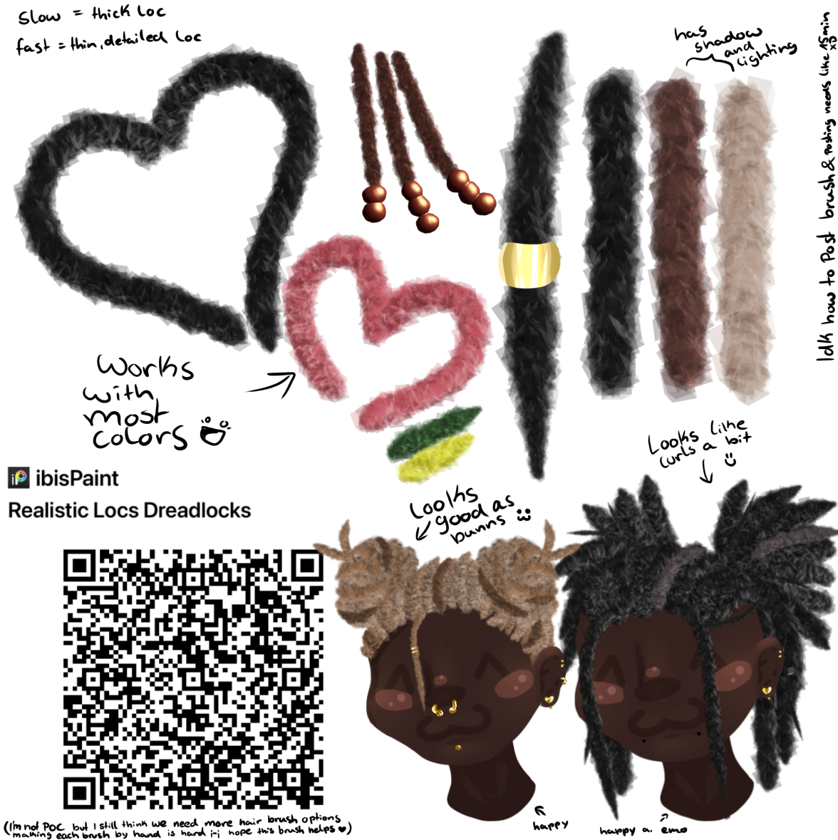 Dreadlocks realistic for poc - ibisPaint