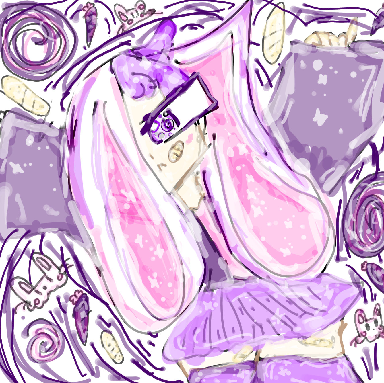 Upside-down Bunny Ears ☆~ my oc - ibisPaint