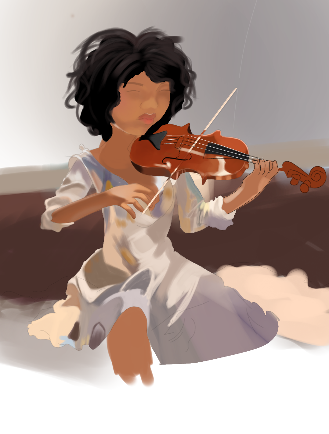 Girl playing the violin ️ (unfinished) - ibisPaint
