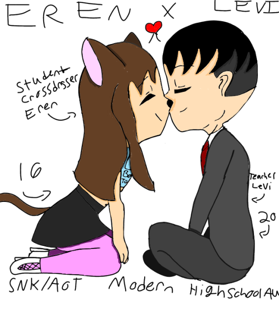 Levi x Eren modern high school AU - ibisPaint