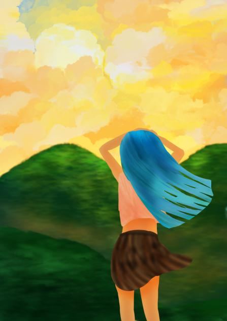 sunset landscape scenery - ibisPaint