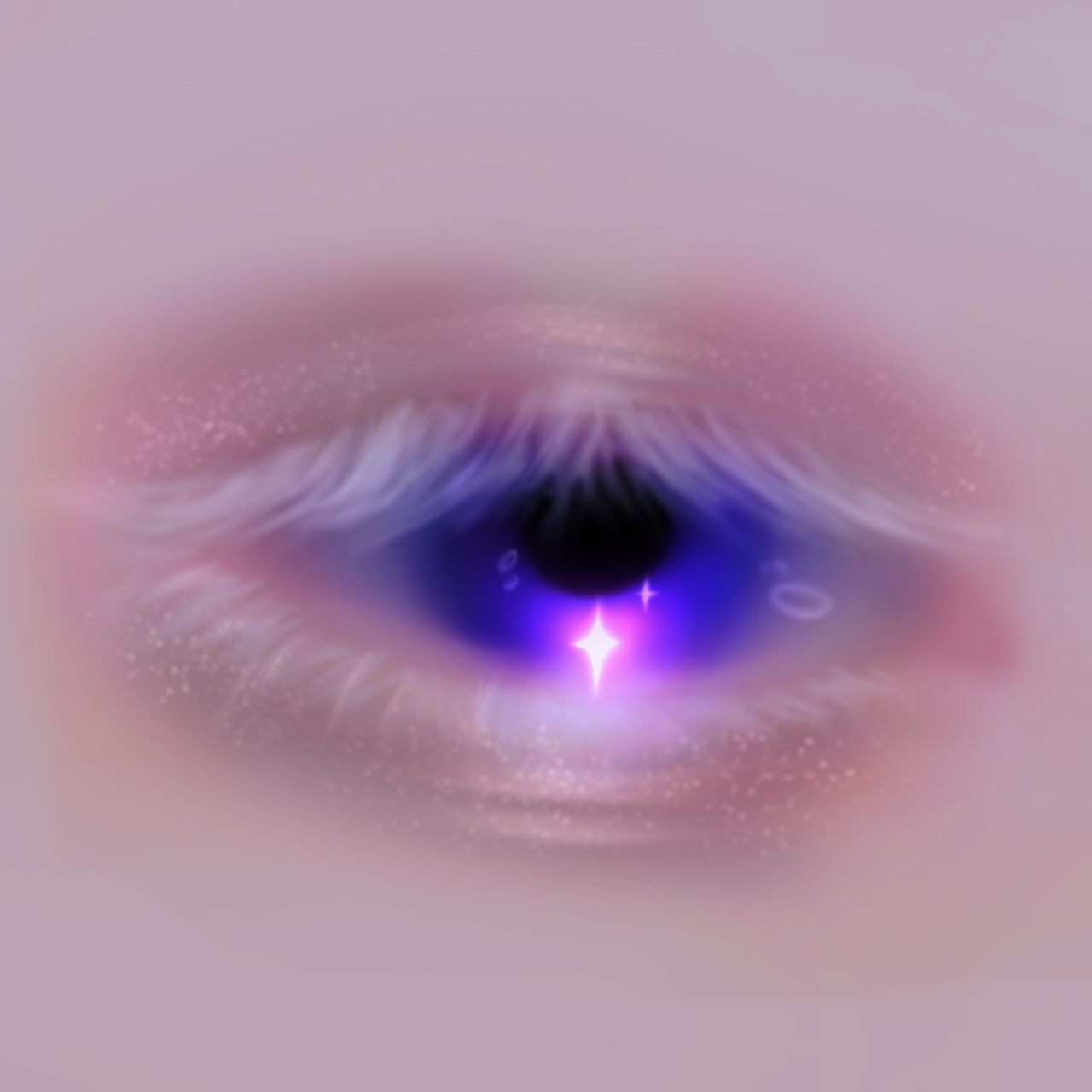 purple eye with white eyelashes 🤍 - ibisPaint
