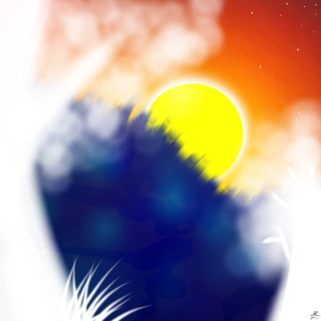 sunset di planet lain - ibisPaint