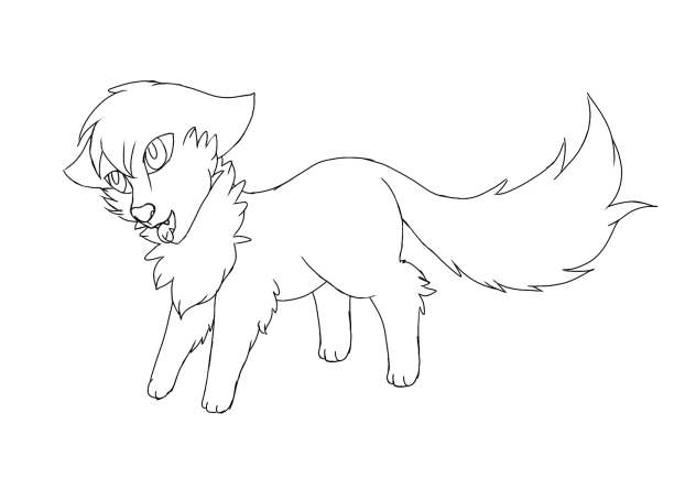 Wolf Pup line art - ibisPaint